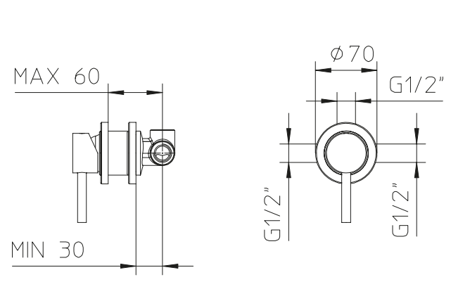 MIMO Bateria natryskowa podtynkowa chrom | Kategoria tymczasowa - Sklepmo.pl